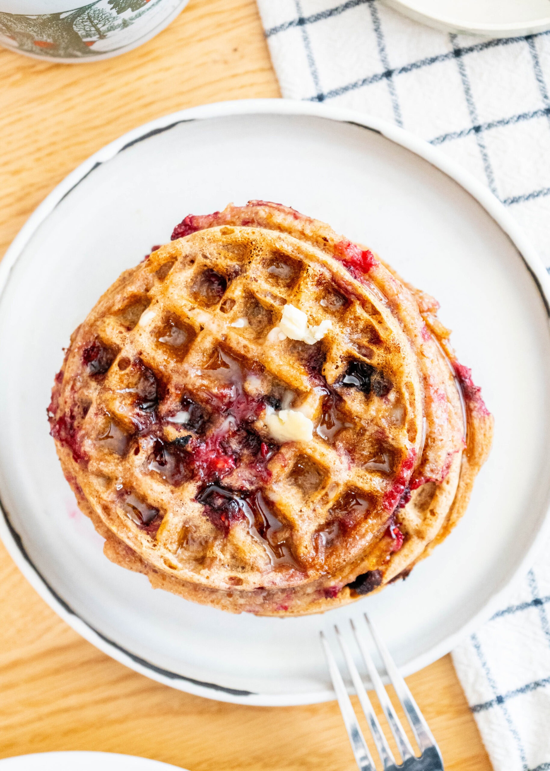Raspberry cinnamon spelt waffles | Closed Loop Cooking