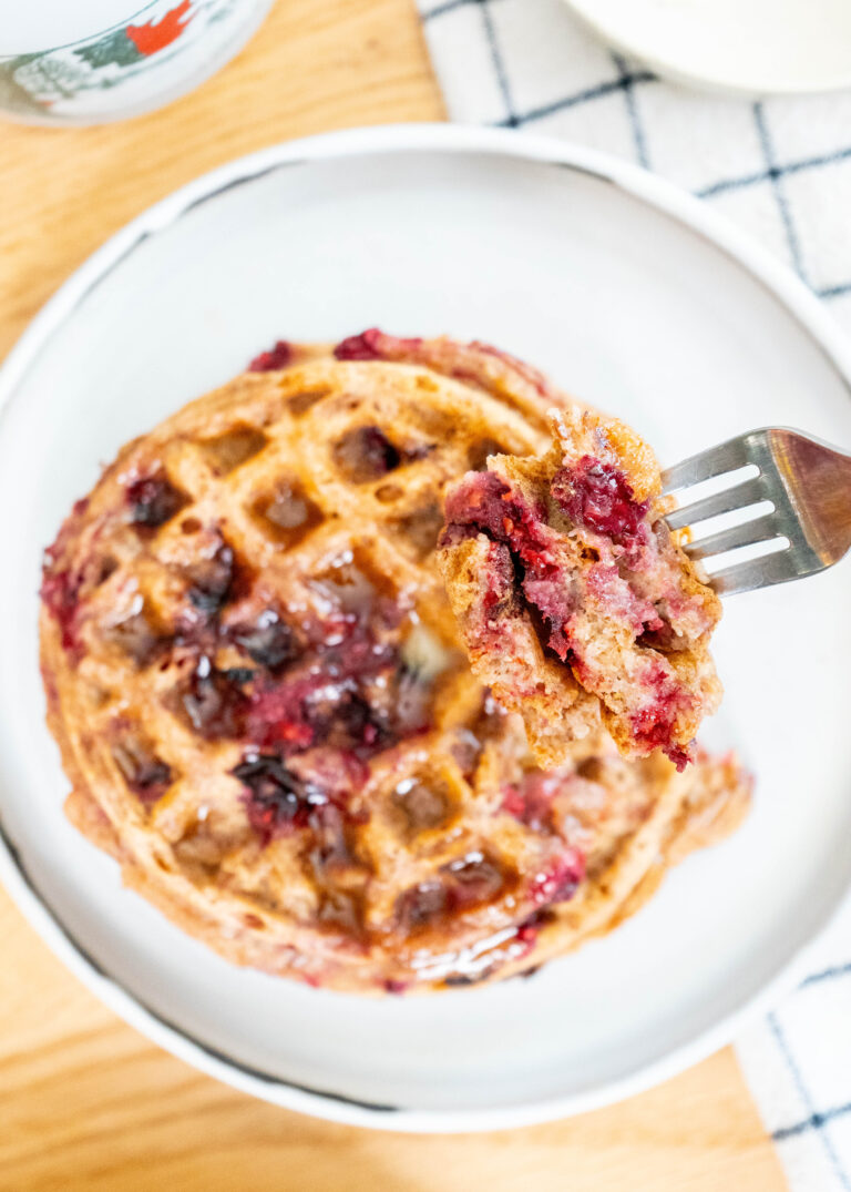 Raspberry cinnamon spelt waffles | Closed Loop Cooking